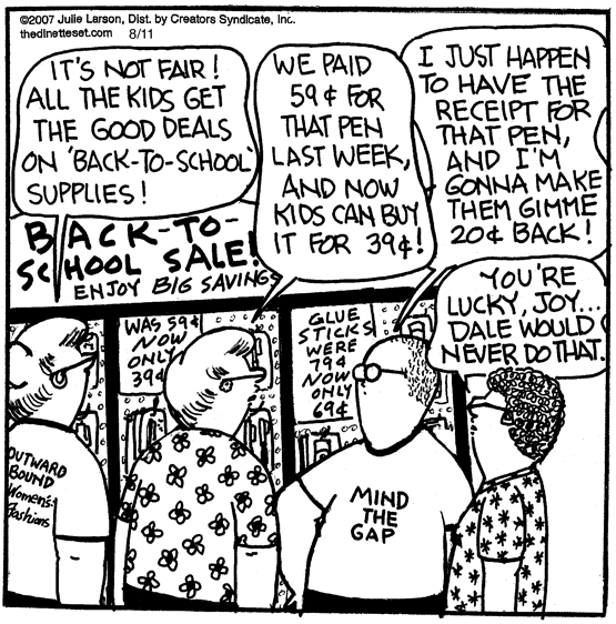 The Dinette Set for Aug 11, 2007, by Julie Larson | Creators Syndicate