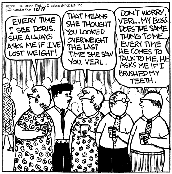 The Dinette Set for Oct 17, 2008, by Julie Larson | Creators Syndicate