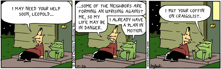 Scary Gary for Oct 26, 2009, by Mark Buford | Creators Syndicate