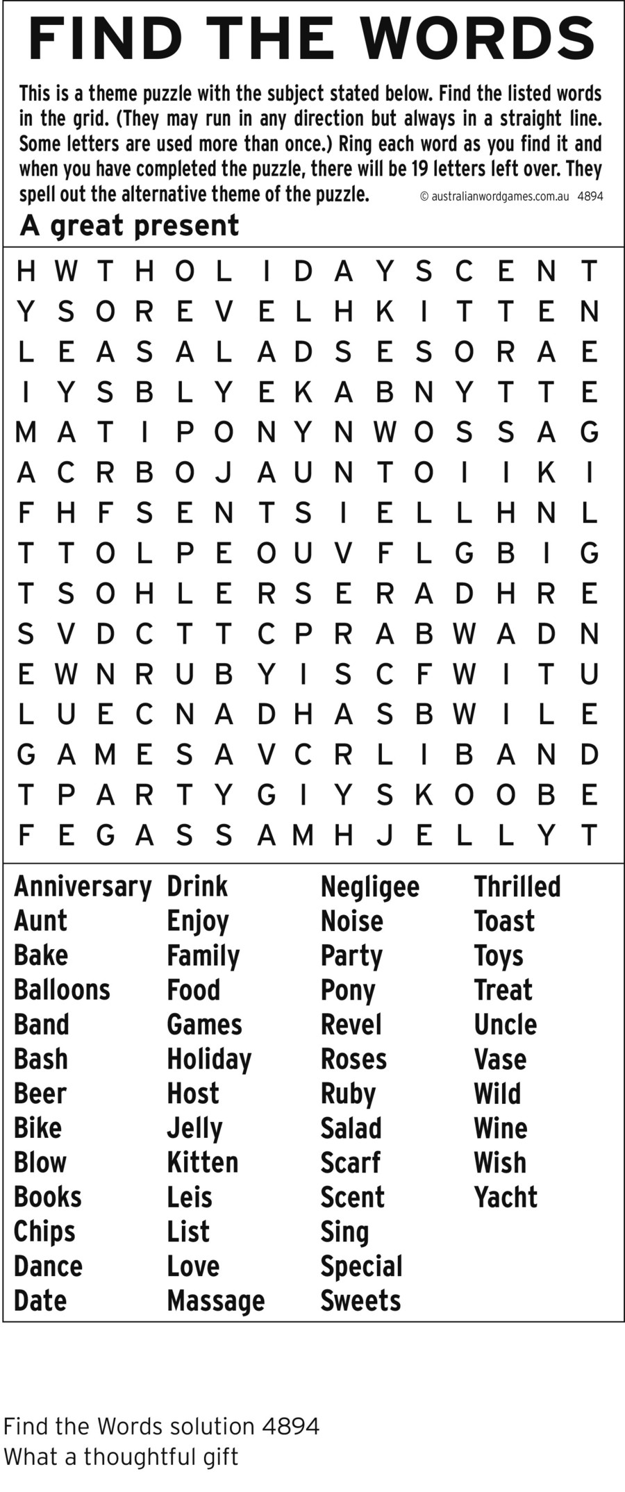 International Wordfind | Creators Syndicate