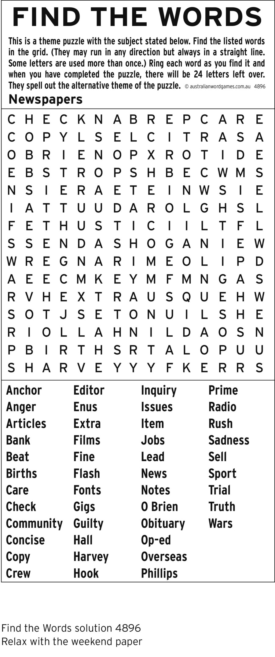 International Wordfind | Creators Syndicate