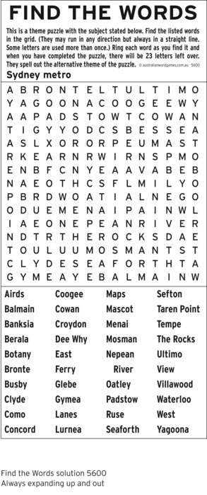 International Wordfind for Sep 12, 2022, by Auspac Media of Unit 4 ...