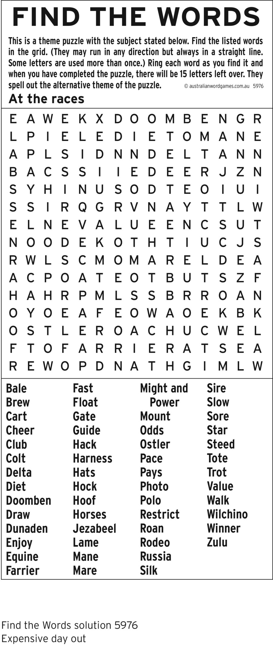 International Wordfind for Sep 23, 2023, by Auspac Media of Unit 4 ...