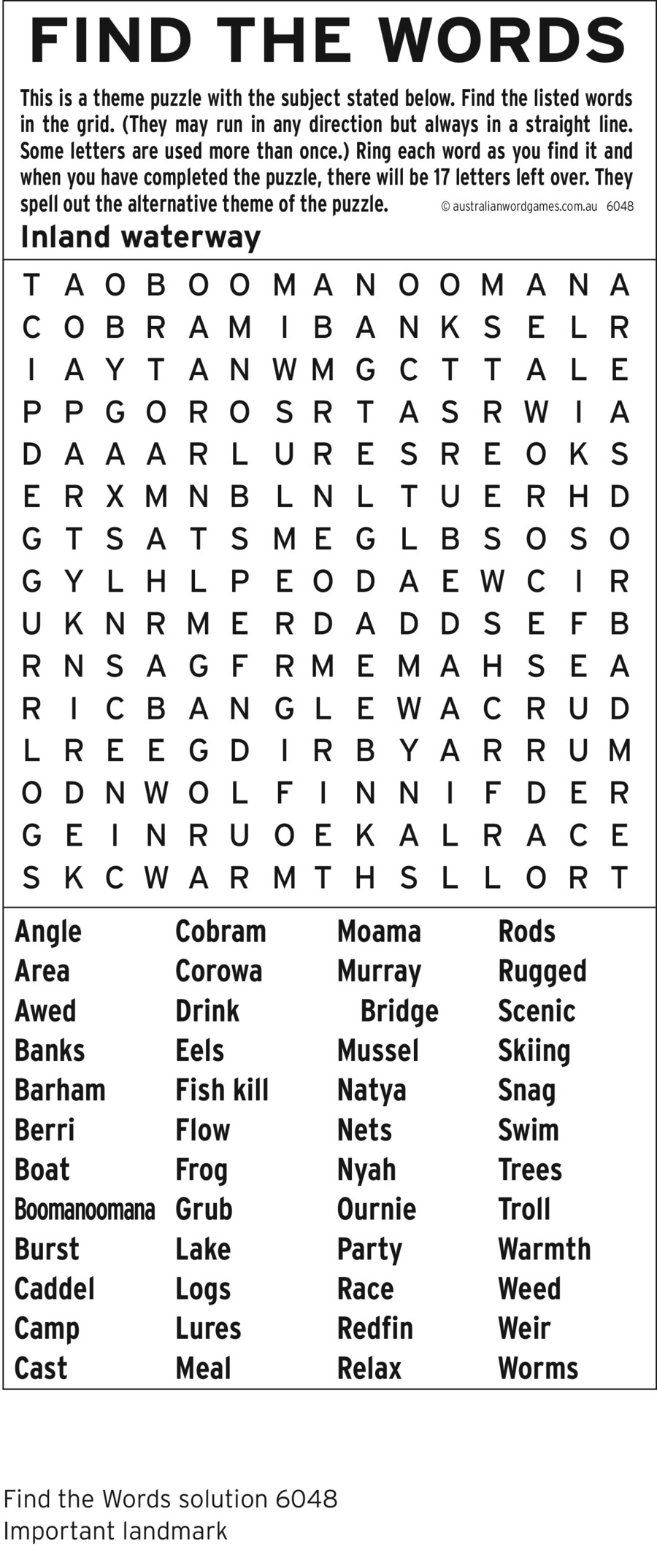 International Wordfind for Dec 04, 2023, by Auspac Media of Unit 4 ...