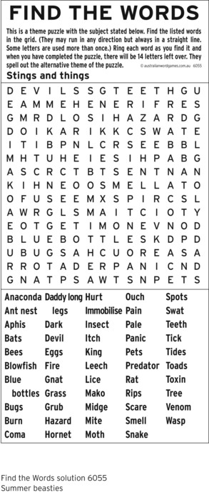 International Wordfind for Dec 11, 2023, by Auspac Media of Unit 4 ...