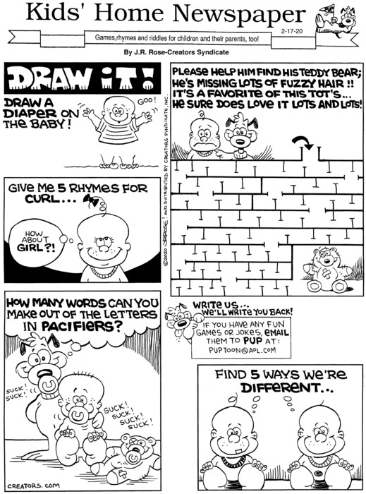 Kids' Home Newspaper for Feb 17, 2020, by | Creators Syndicate