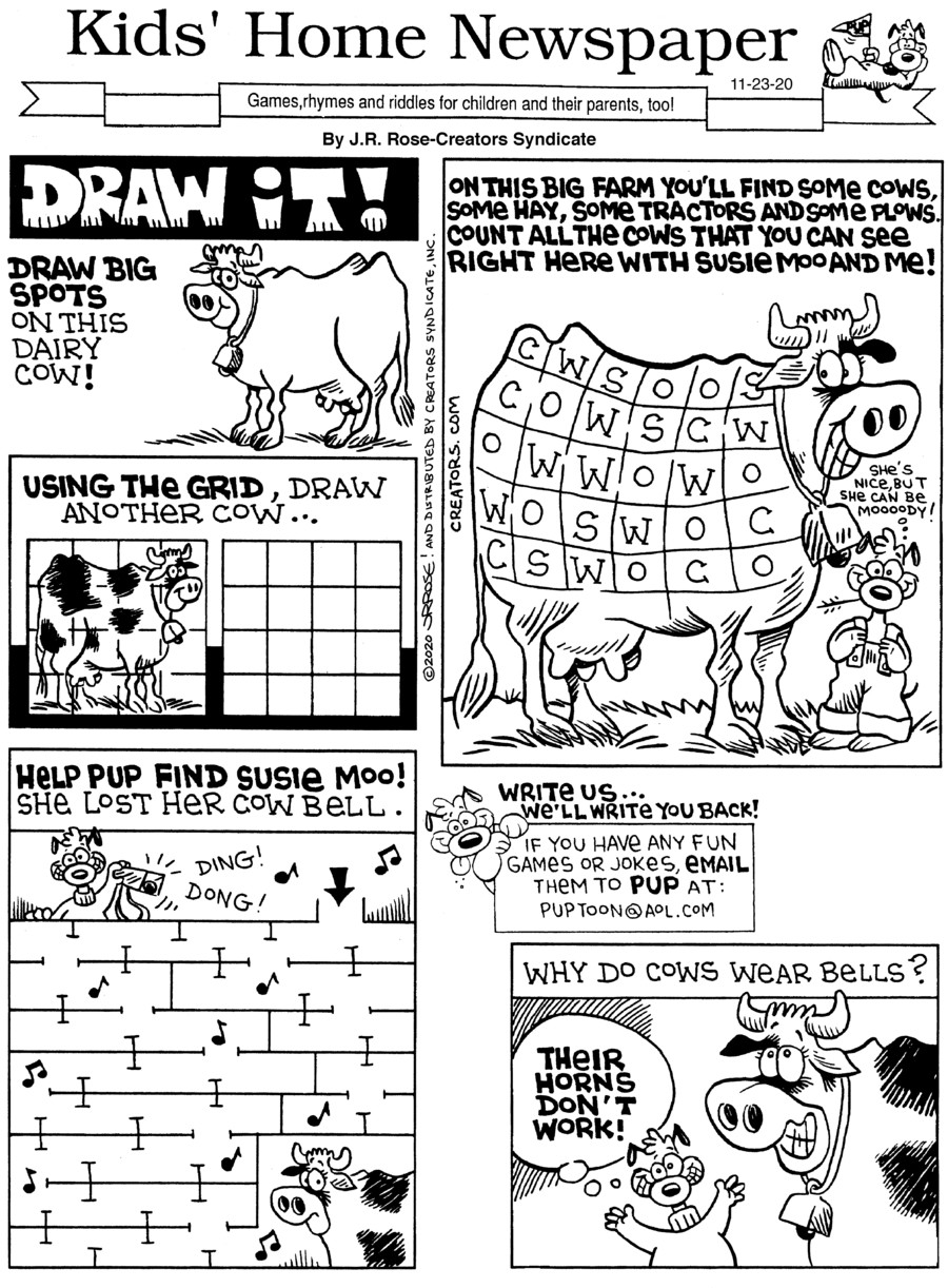 Kids' Home Newspaper for Nov 23, 2020, by | Creators Syndicate