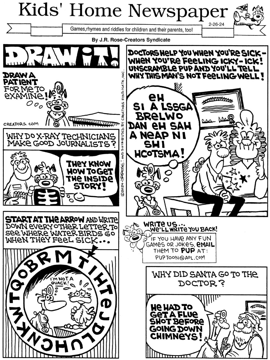 Kids' Home Newspaper for Feb 26, 2024, by | Creators Syndicate