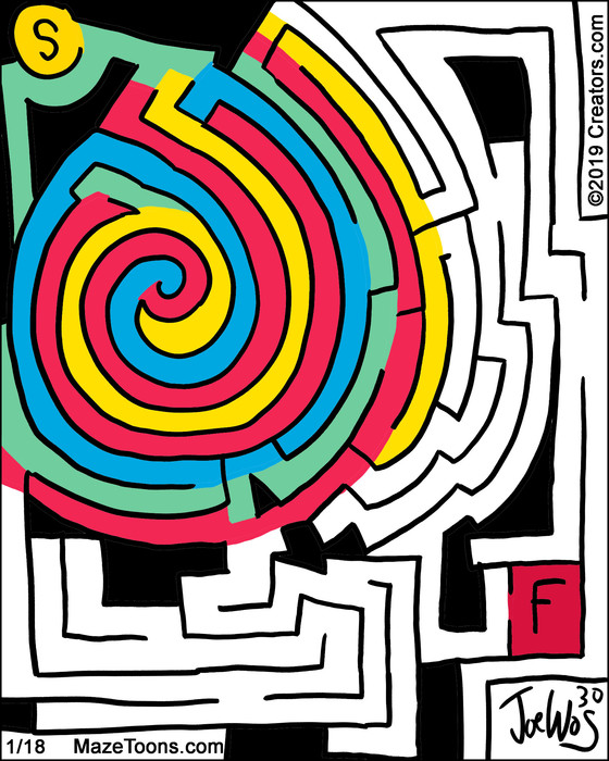 MazeToons for Jan 18, 2019, by Joe Wos | Creators Syndicate